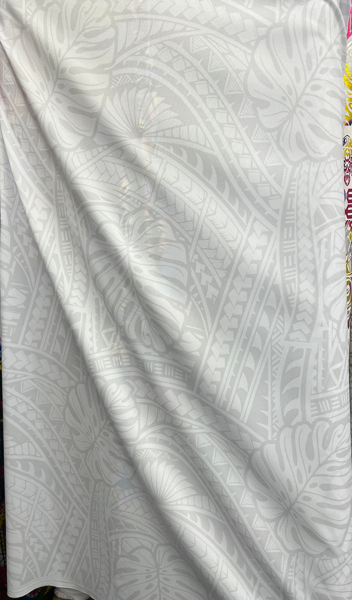 White islander printed on polyester – Polynesian Textiles