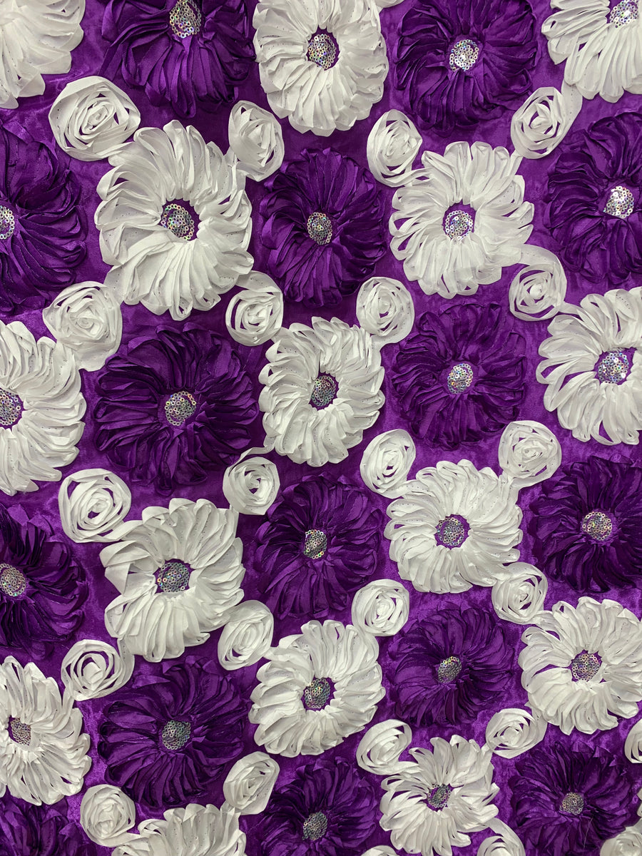 Floral on satin ( rose) – Polynesian Textiles