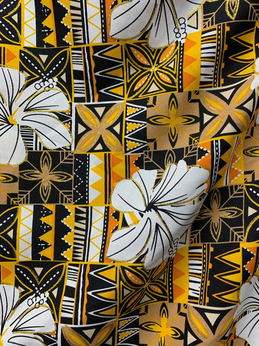 #8 floral printed polyester – Polynesian Textiles