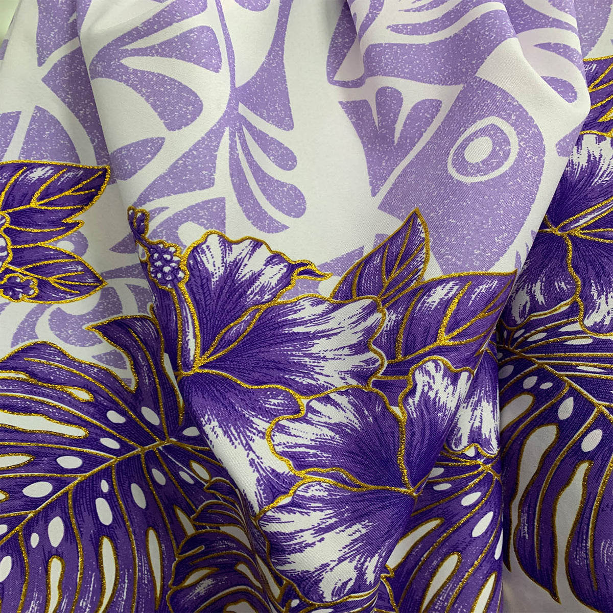islander printed with gold glitter – Polynesian Textiles